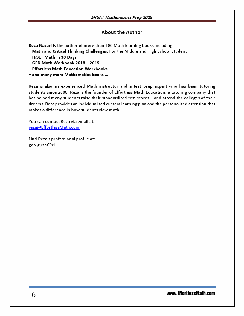 SHSAT Math Prep : A Comprehensive Review and | Effortless Math