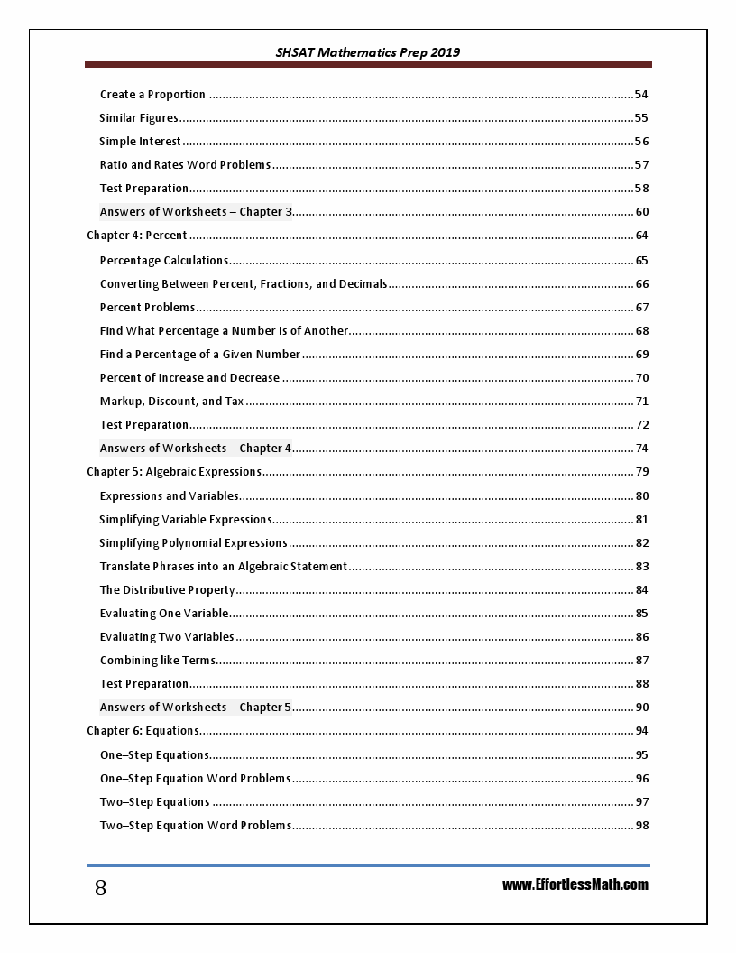 SHSAT Mathematics Prep 2019: A Comprehensive Review and Ultimate Guide ...