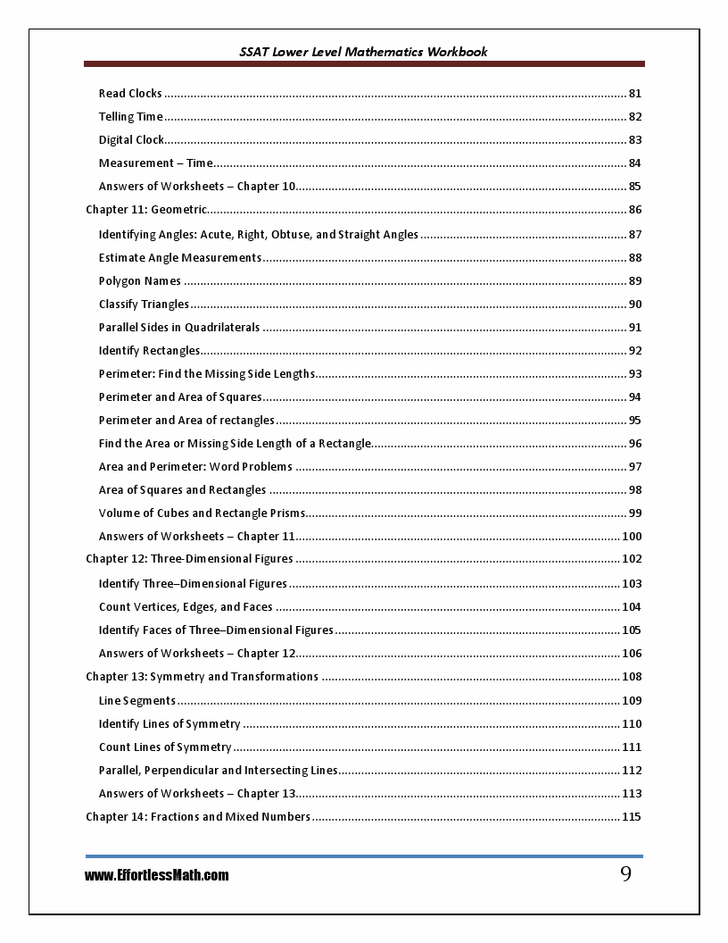 SSAT Lower Level Mathematics Workbook 2018 – 2019: A Comprehensive ...