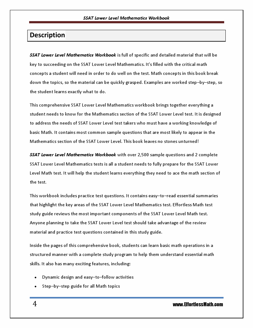 SSAT Lower Level Mathematics Workbook 2018 – 2019: A Comprehensive ...