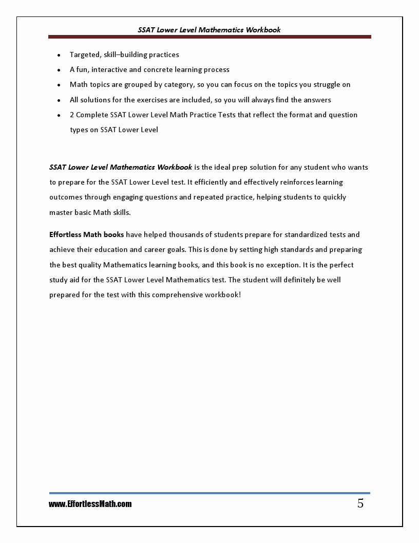 SSAT Lower Level Mathematics Workbook 2018 – 2019: A Comprehensive ...