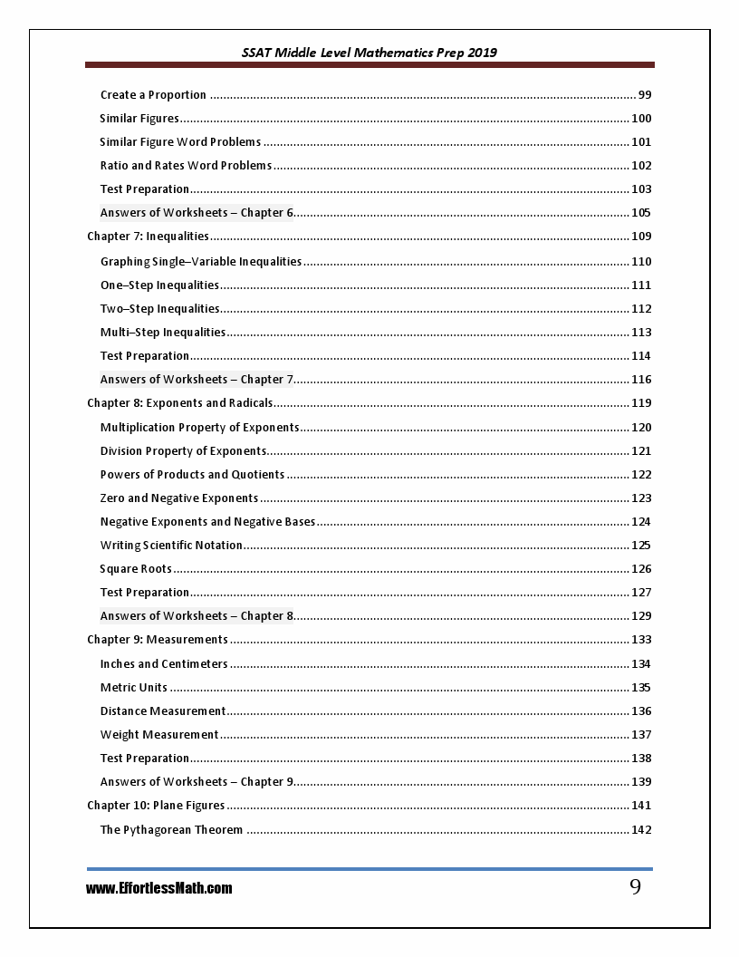 SSAT Middle Level Mathematics Prep 2019: A Comprehensive Review and ...