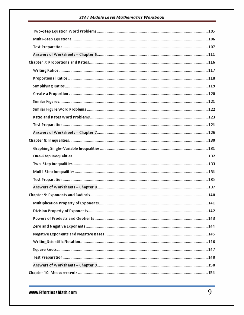 SSAT Middle Level Mathematics Workbook 2018 - 2019: A Comprehensive ...