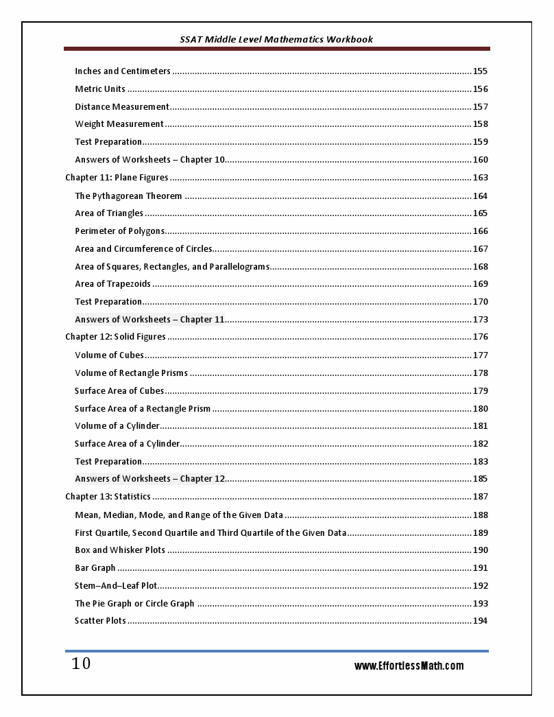 SSAT Middle Level Mathematics Workbook 2018 - 2019: A Comprehensive ...