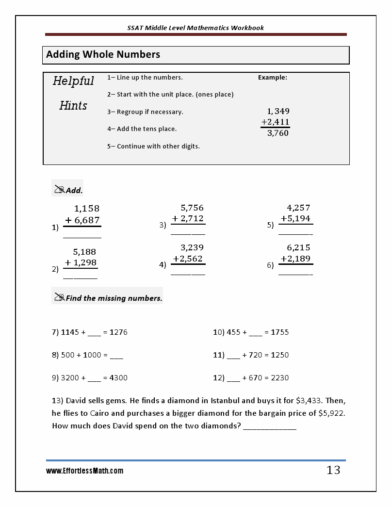 SSAT Middle Level Mathematics Workbook 2018 - 2019: A Comprehensive ...