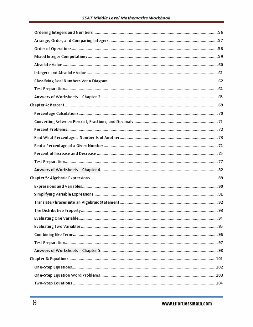 SSAT Middle Level Mathematics Workbook 2018 - 2019: A Comprehensive ...
