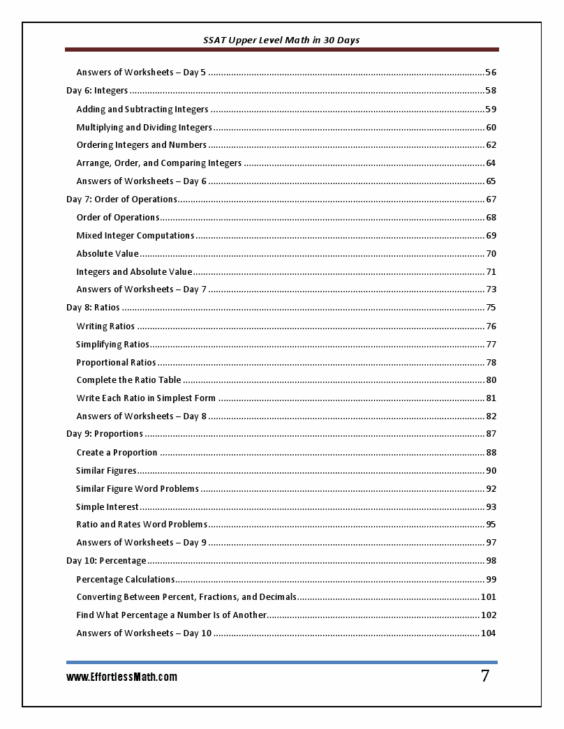 SSAT UPPER LEVEL Math in 30 Days: The Ultimate Crash Course to ...