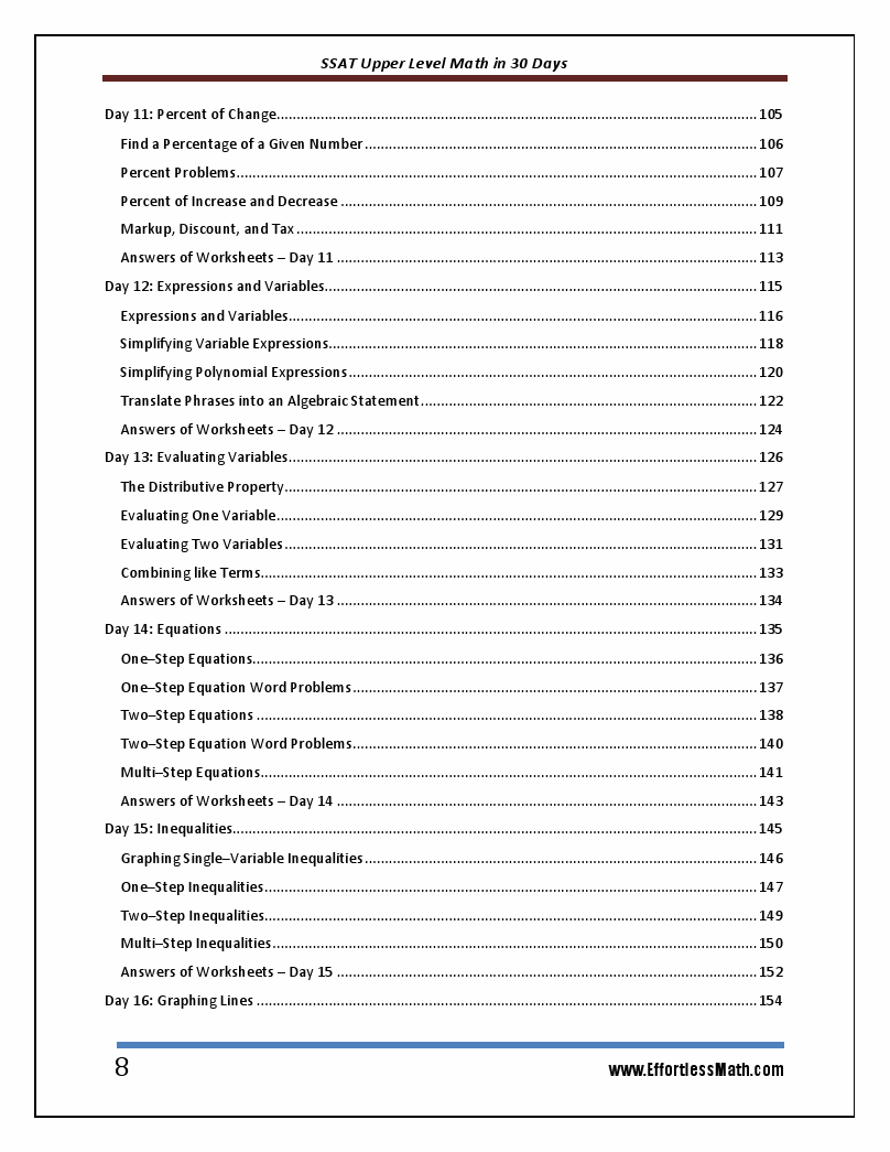 SSAT UPPER LEVEL Math in 30 Days: The Ultimate Crash Course to ...
