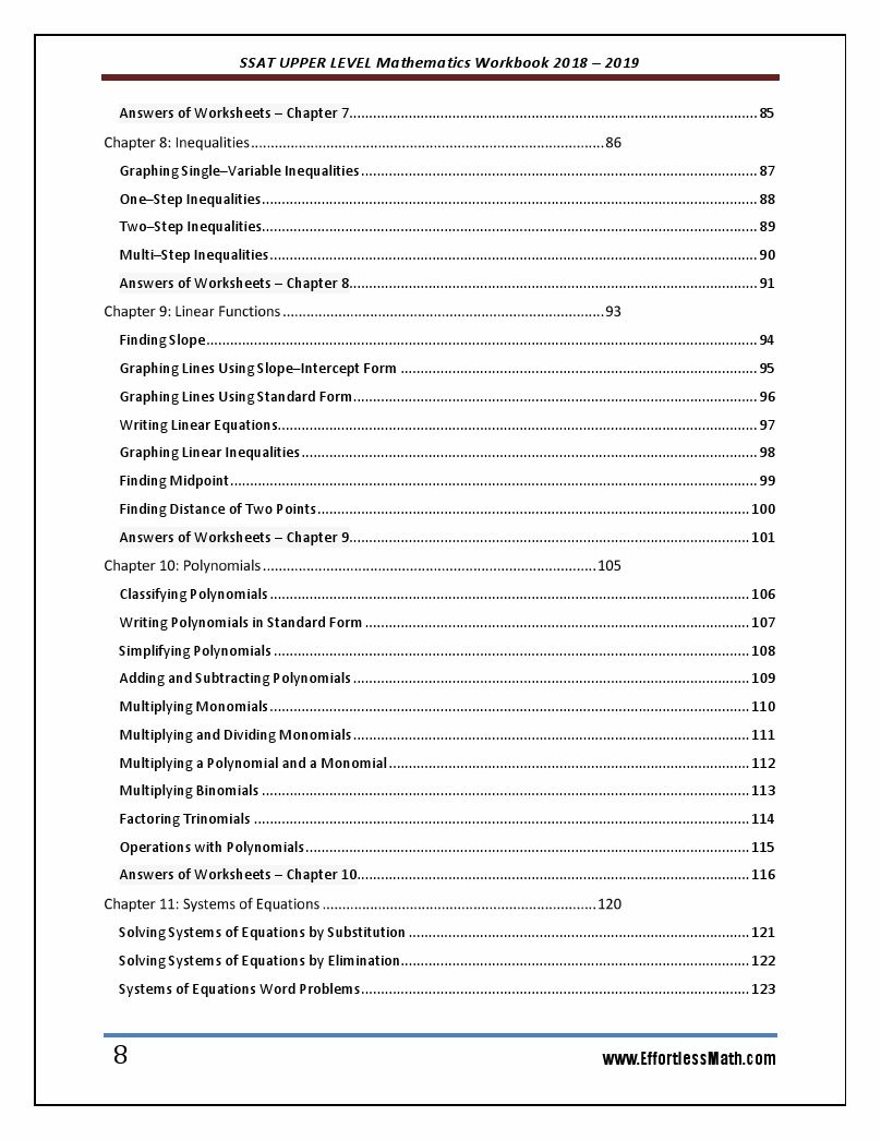 SSAT UPPER LEVEL Mathematics Workbook 2018 – 2019: A Comprehensive ...