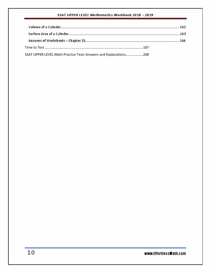 SSAT UPPER LEVEL Mathematics Workbook 2018 – 2019: A Comprehensive ...