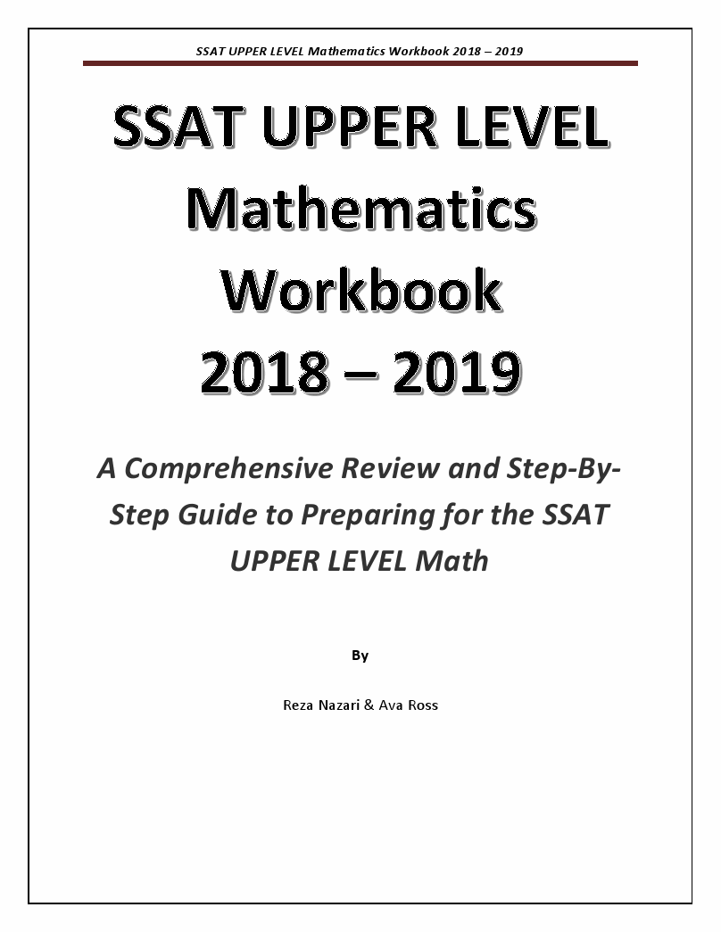 SSAT UPPER LEVEL Mathematics Workbook 2018 – 2019: A Comprehensive ...