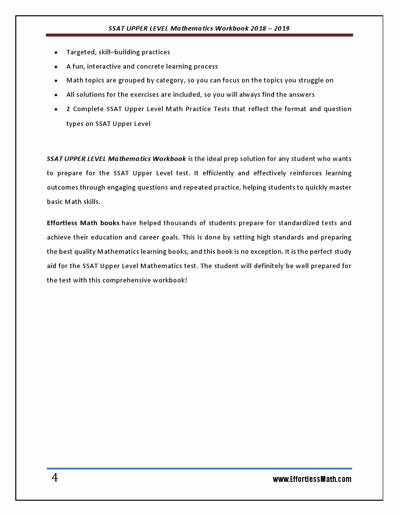 SSAT UPPER LEVEL Mathematics Workbook 2018 – 2019: A Comprehensive ...