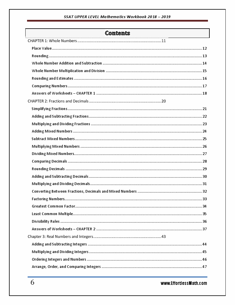 SSAT UPPER LEVEL Mathematics Workbook 2018 - 2019: A Comprehensive ...