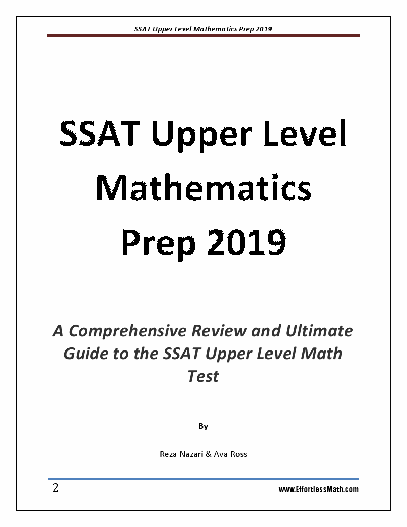 SSAT Upper Level Mathematics Prep 2019: A Comprehensive Review and ...