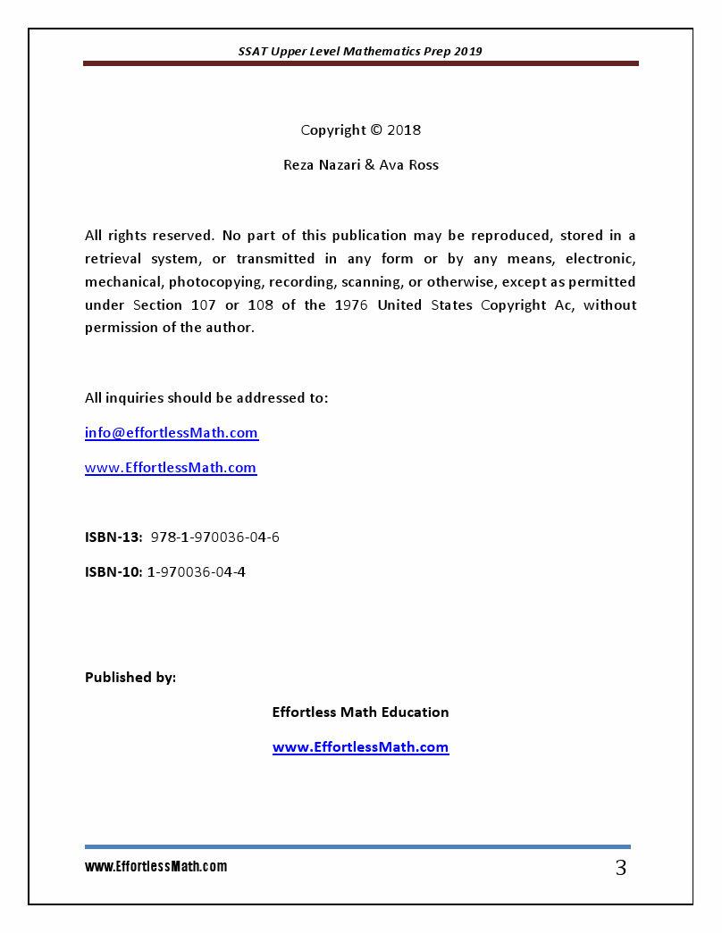 SSAT Upper Level Mathematics Prep 2019: A Comprehensive Review and ...