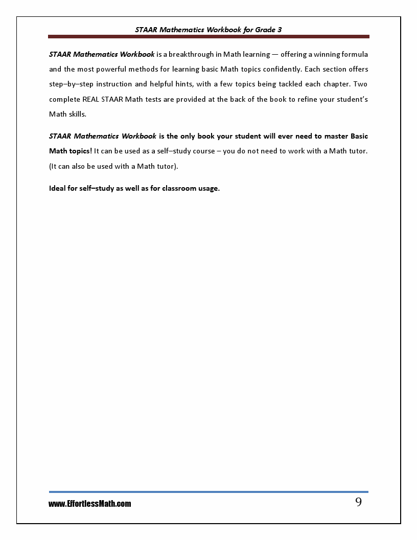 STAAR Mathematics Workbook For Grade 3: Step-By-Step Guide to Preparing ...