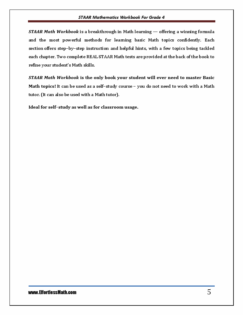 STAAR Mathematics Workbook For Grade 4: Step-By-Step Guide to Preparing ...