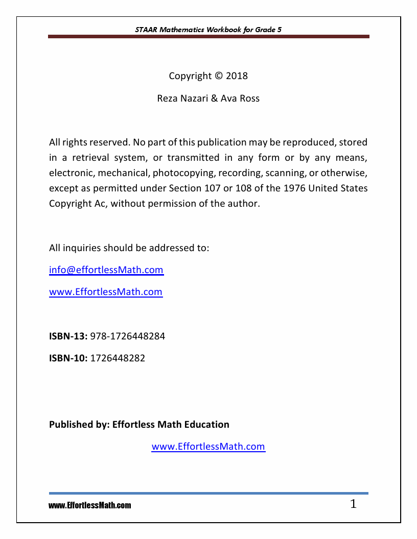 STAAR Mathematics Workbook For Grade 5: Step-By-Step Guide to Preparing ...