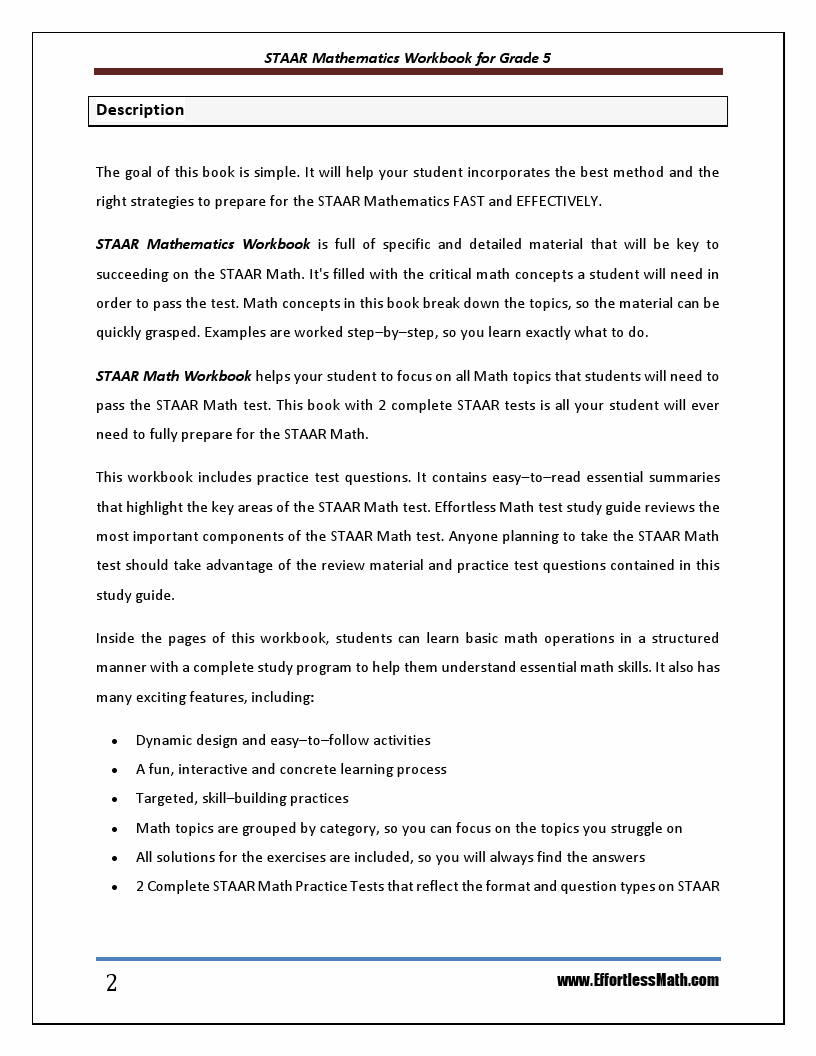 STAAR Mathematics Workbook For Grade 5: Step-By-Step Guide to Preparing ...