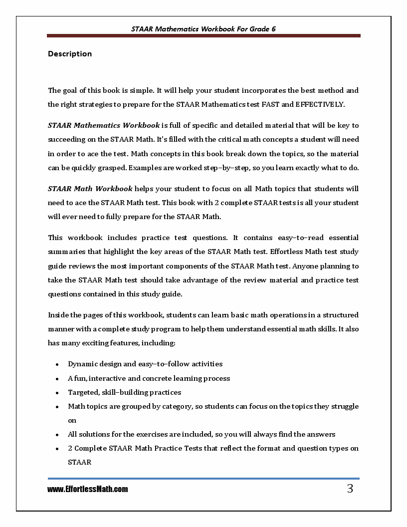 STAAR Mathematics Workbook For Grade 6: Step-By-Step Guide to Preparing ...