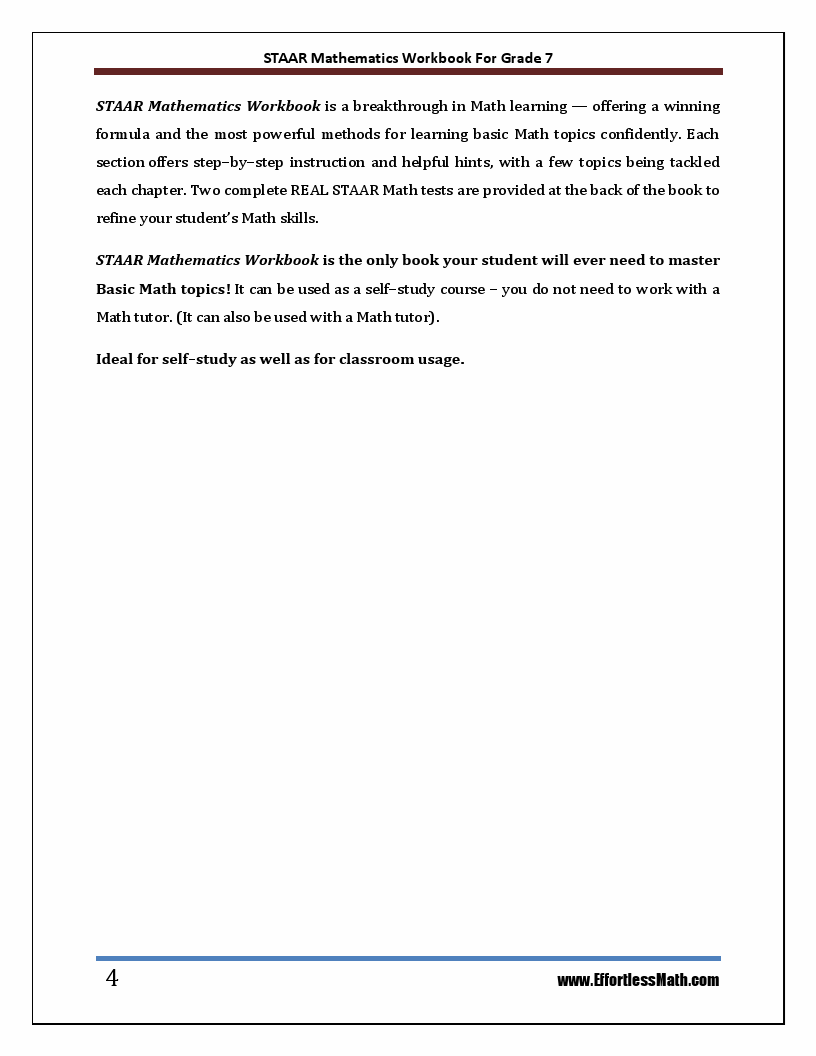 STAAR Mathematics Workbook For Grade 7: Step-By-Step Guide to Preparing ...