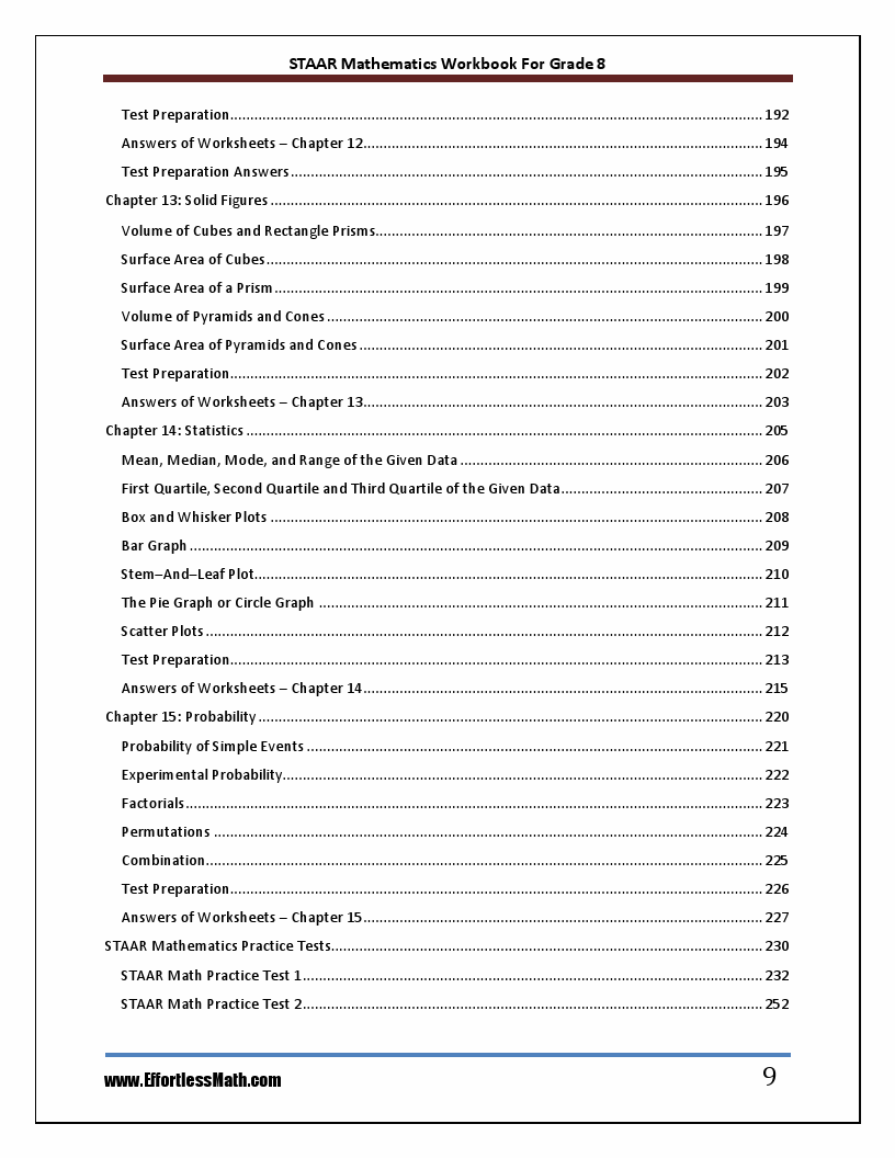 STAAR Mathematics Workbook For Grade 8: Step-By-Step Guide to Preparing ...