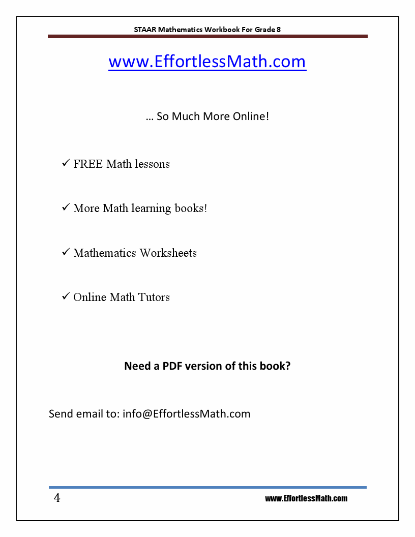 STAAR Mathematics Workbook For Grade 8: Step-By-Step Guide to Preparing ...
