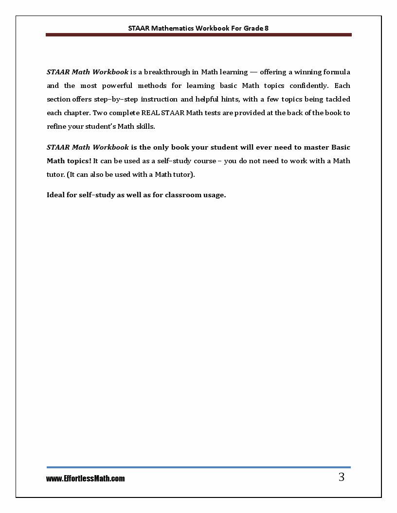STAAR Mathematics Workbook For Grade 8: Step-By-Step Guide to Preparing ...