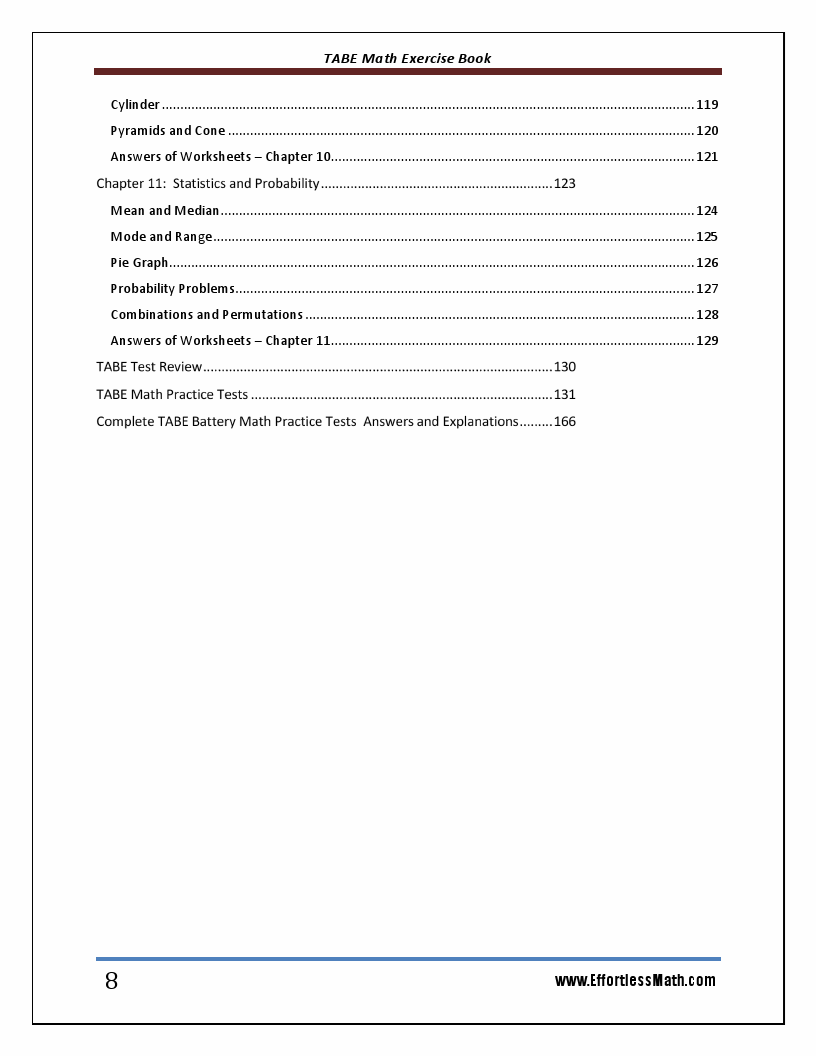 TABE Math Exercise Book: Student Workbook and Two Realistic TABE Math ...