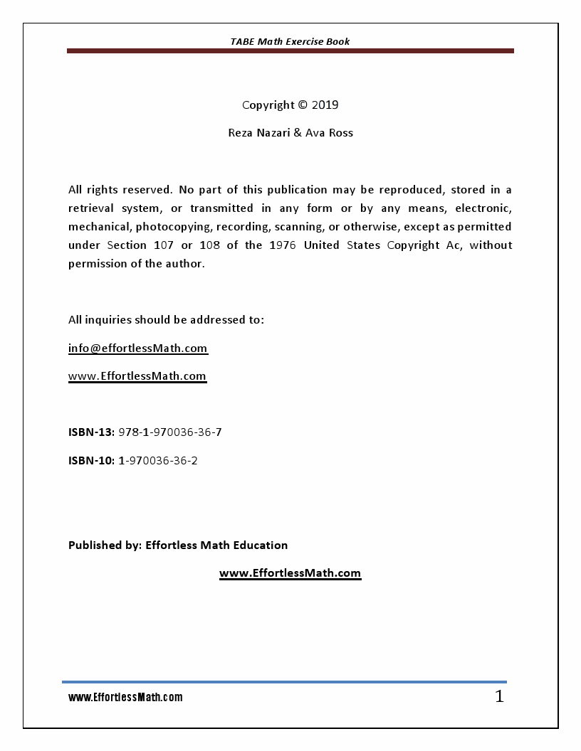 TABE Math Exercise Book: Student Workbook and Two Realistic TABE Math ...