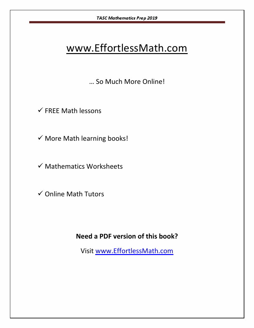 TASC Mathematics Prep 2019: A Comprehensive Review and Ultimate Guide ...