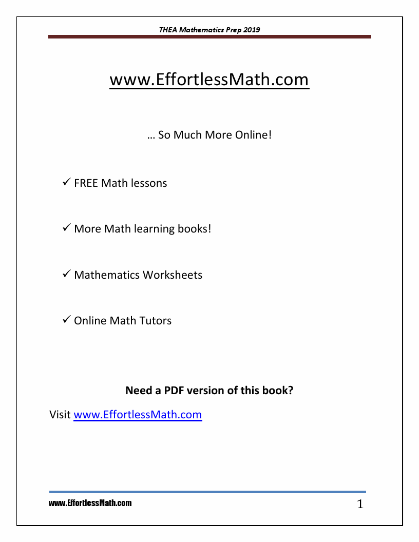 THEA Mathematics Prep 2019: A Comprehensive Review and Ultimate Guide ...