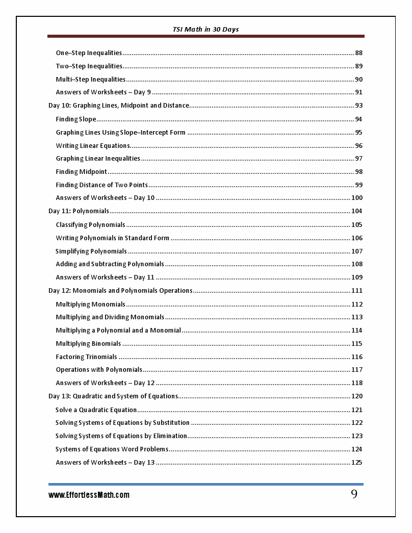 TSI Math in 30 Days: The Ultimate Crash Course to Preparing for the TSI ...