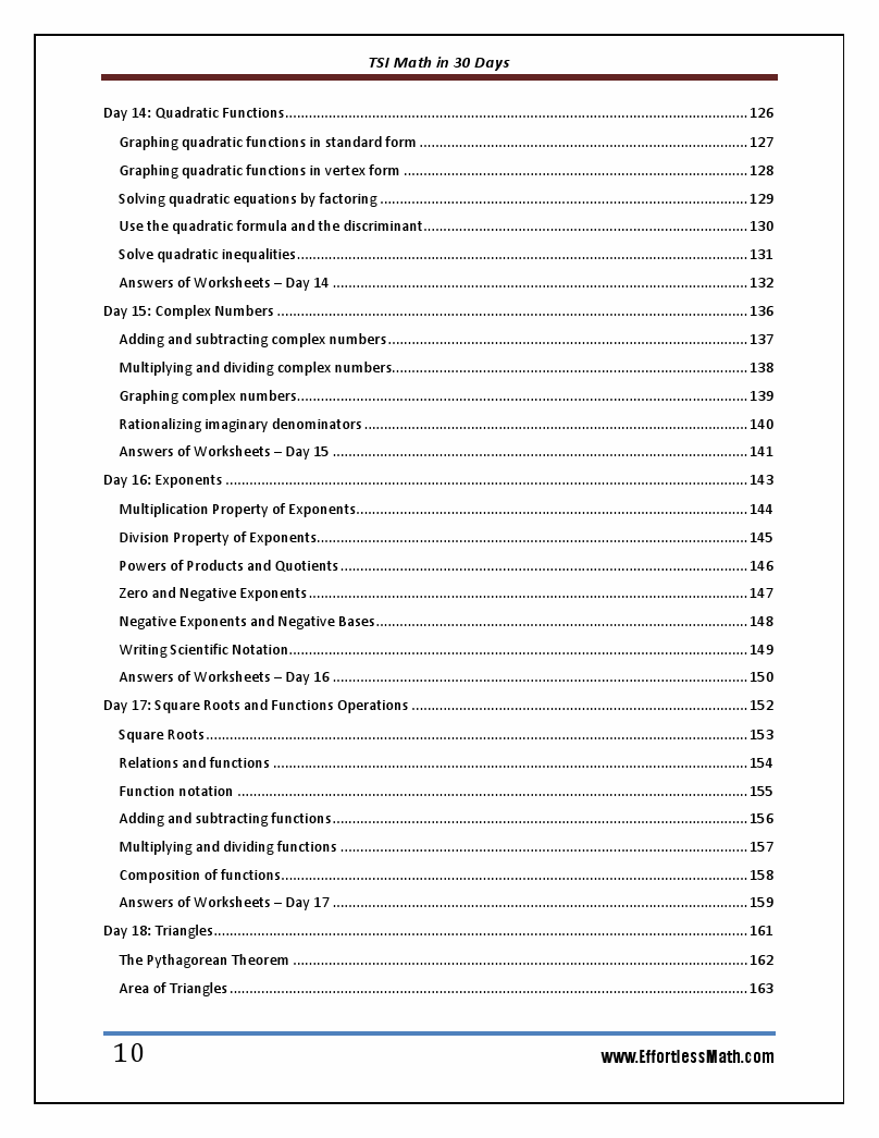 TSI Math in 30 Days: The Ultimate Crash Course to Preparing for the TSI ...