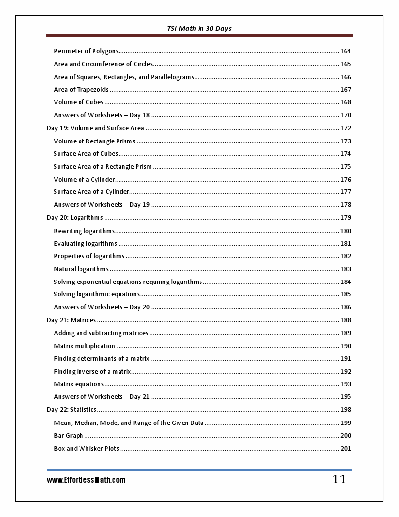 TSI Math in 30 Days: The Ultimate Crash Course to Preparing for the TSI ...
