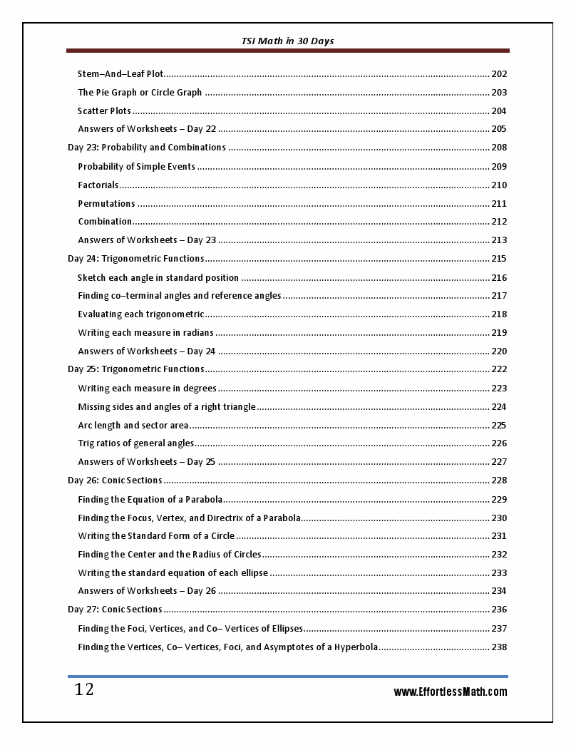 TSI Math in 30 Days: The Ultimate Crash Course to Preparing for the TSI ...
