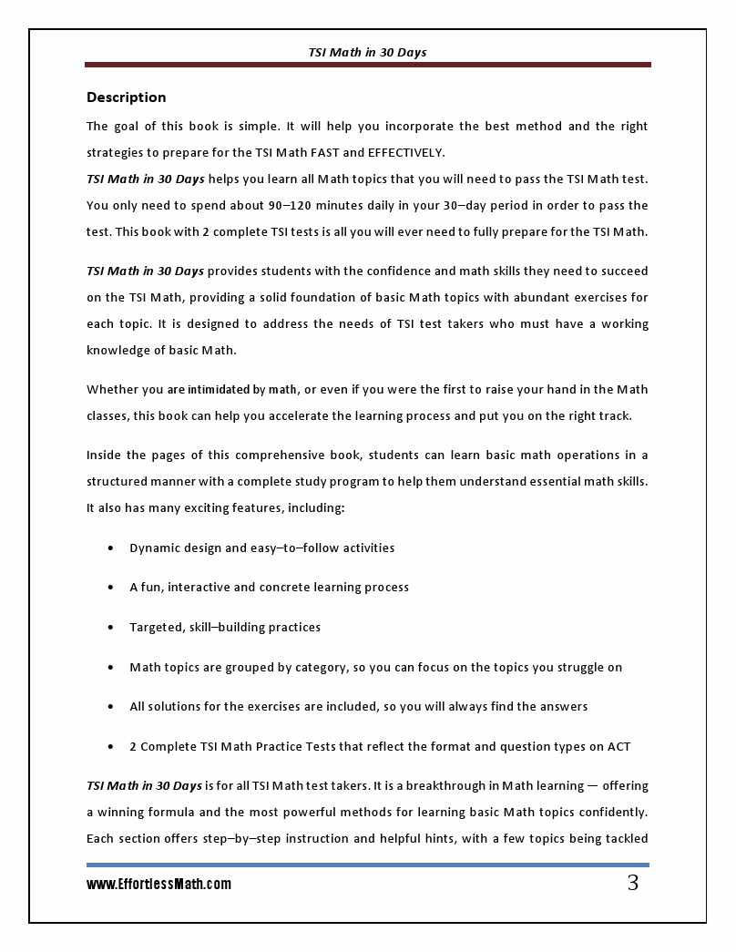 TSI Math in 30 Days: The Ultimate Crash Course to Preparing for the TSI ...