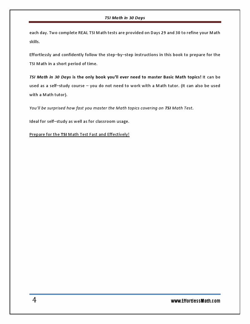 TSI Math in 30 Days: The Ultimate Crash Course to Preparing for the TSI ...