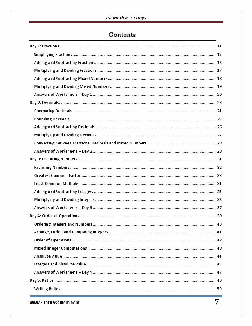 TSI Math in 30 Days: The Ultimate Crash Course to Preparing for the TSI ...