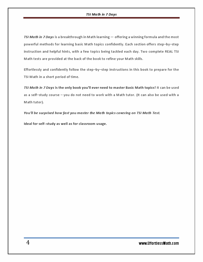 TSI Math in 7 Days: Step-By-Step Guide to Preparing for the TSI Math ...