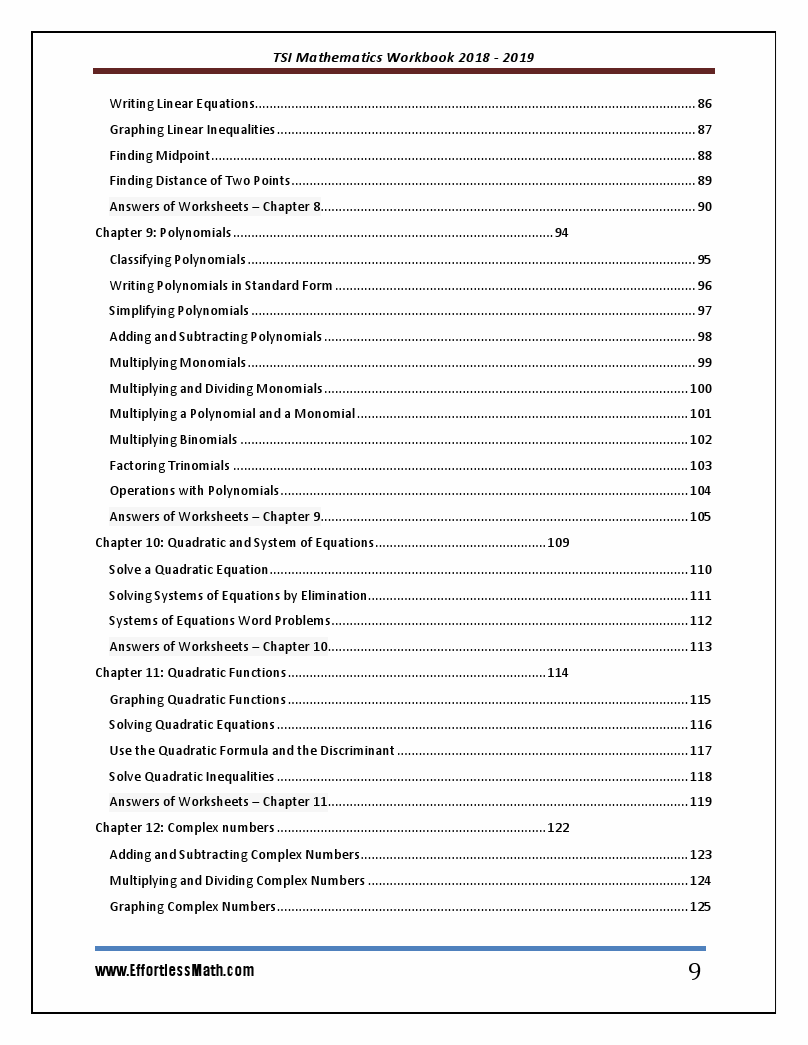 TSI Mathematics Workbook 2018 – 2019: A Comprehensive Review and Step ...