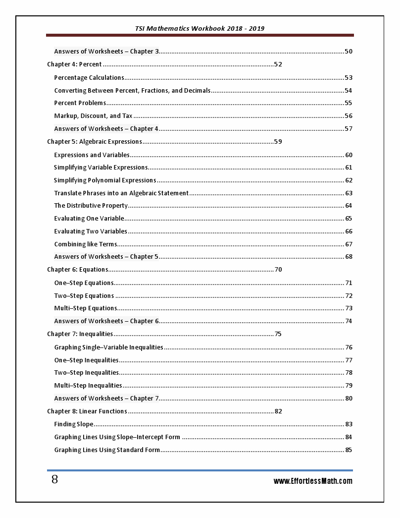 TSI Mathematics Workbook 2018 – 2019: A Comprehensive Review and Step ...