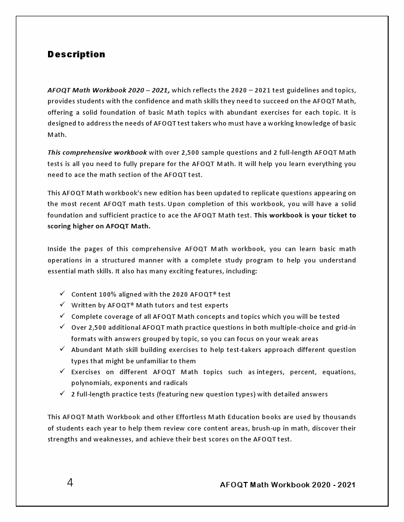 AFOQT Math Workbook 2020 – 2021: The Most Comprehensive Review for the ...