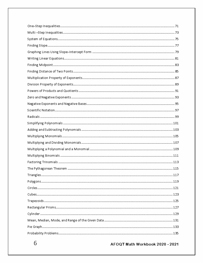AFOQT Math Workbook 2020 – 2021: The Most Comprehensive Review for the ...