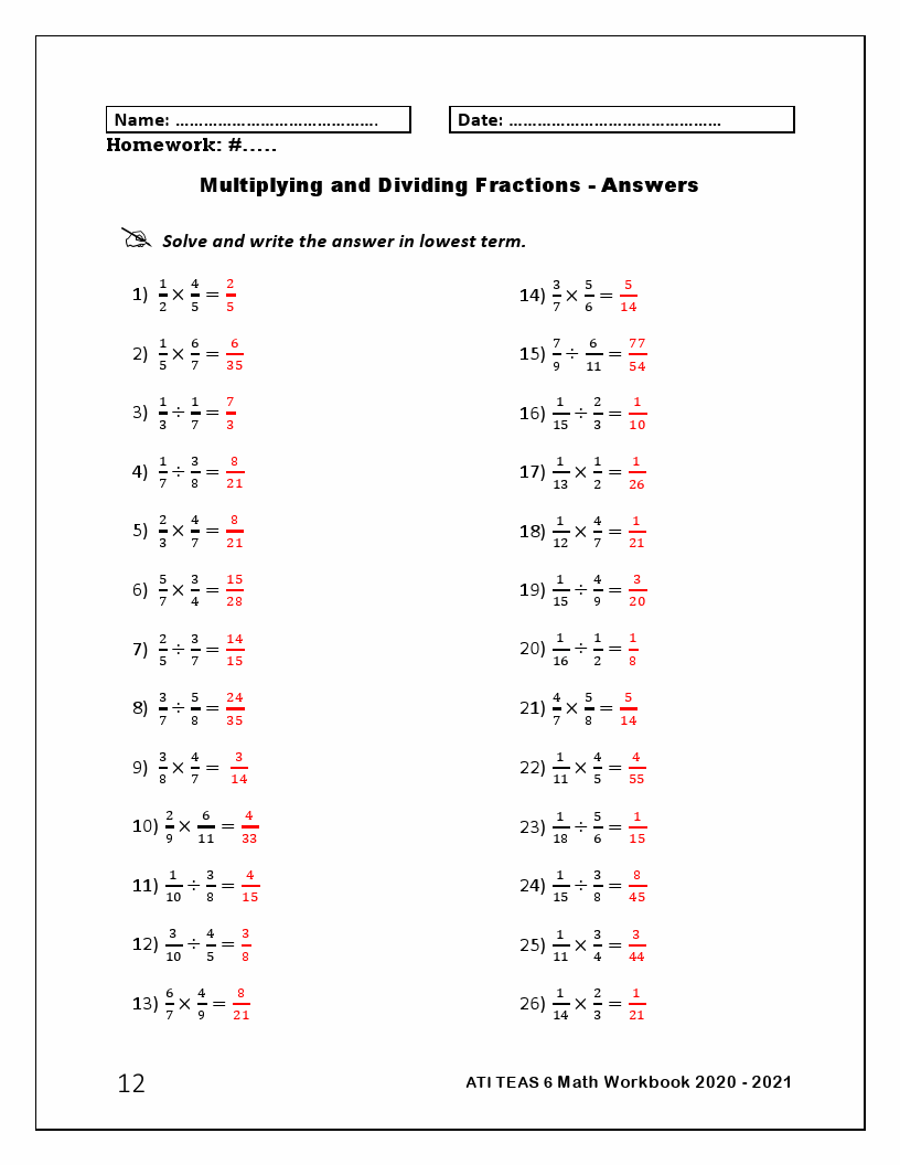 ATI TEAS 6 Math Workbook 2020 – 2021: The Most Comprehensive Review for ...