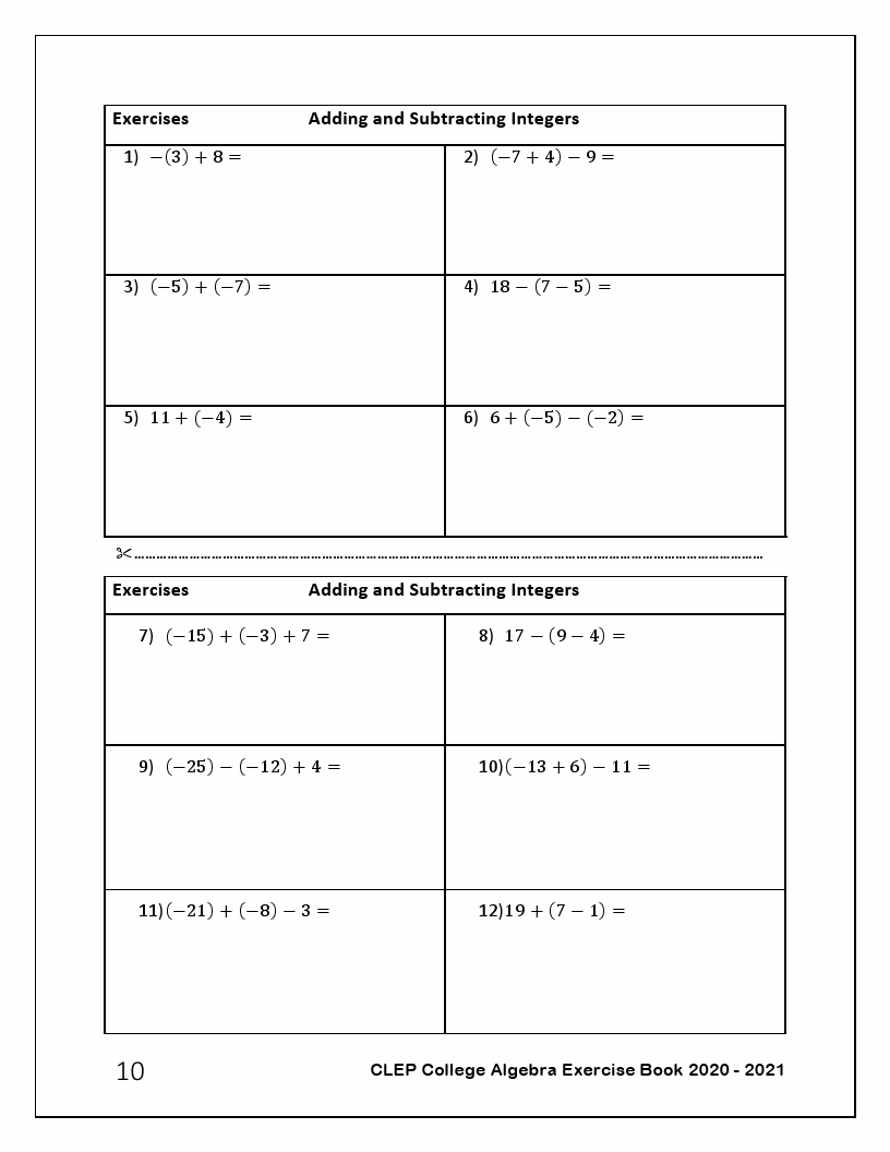 CLEP College Algebra Exercise Book 2020-2021: Student Workbook and Two ...
