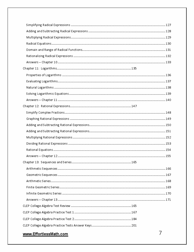 CLEP College Algebra Exercise Book 2020-2021: Student Workbook and Two ... CLEP College Algebra Exercise Book 2020-2021: Student Workbook and Two ...