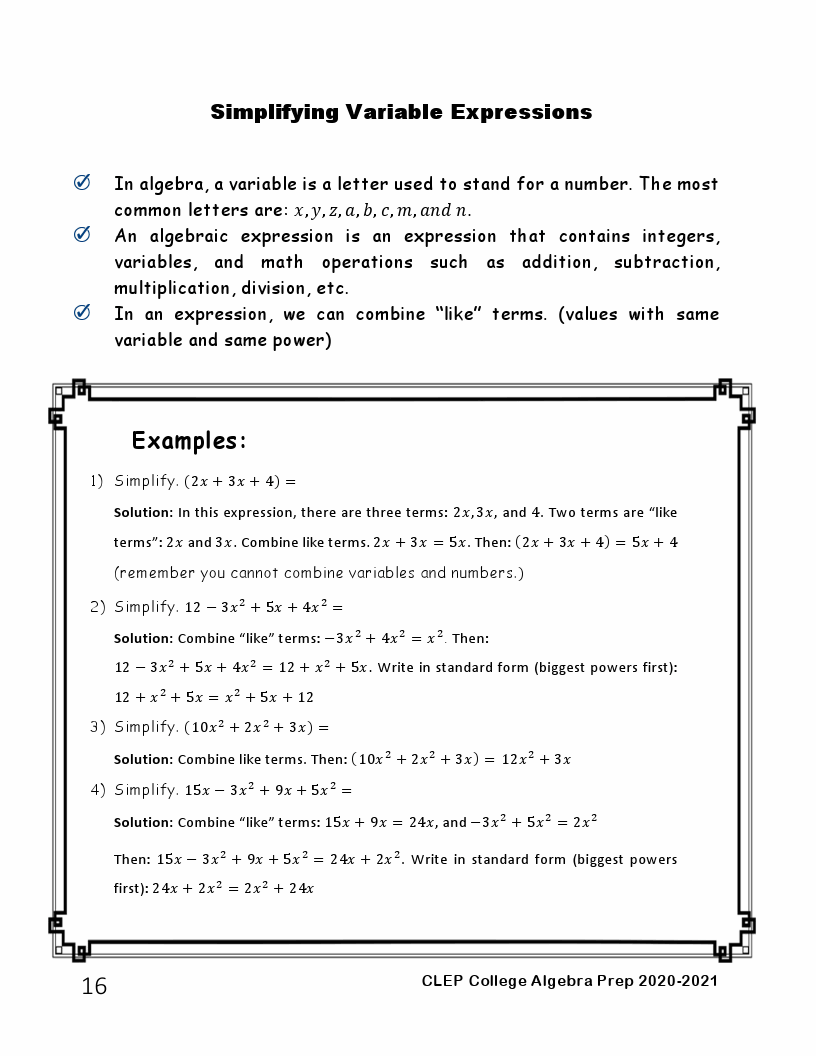 CLEP College Algebra Prep 2020-2021: The Most Comprehensive Review and ...