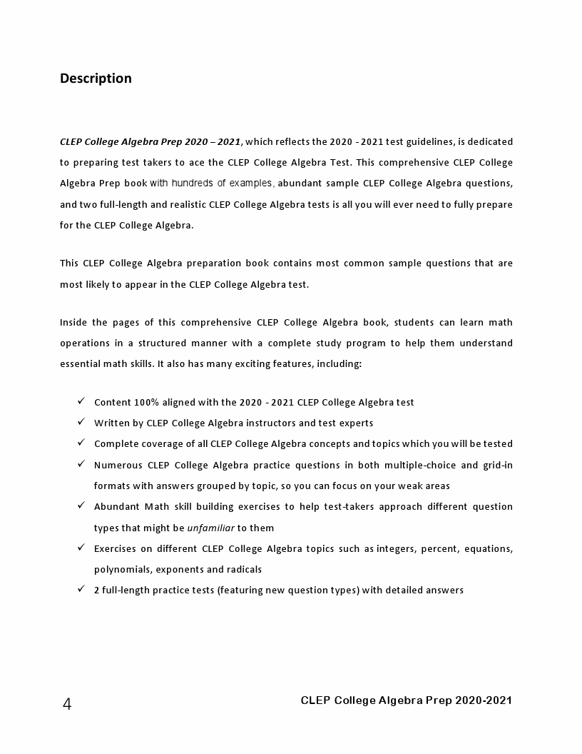 CLEP College Algebra Prep 2020-2021: The Most Comprehensive Review and ...