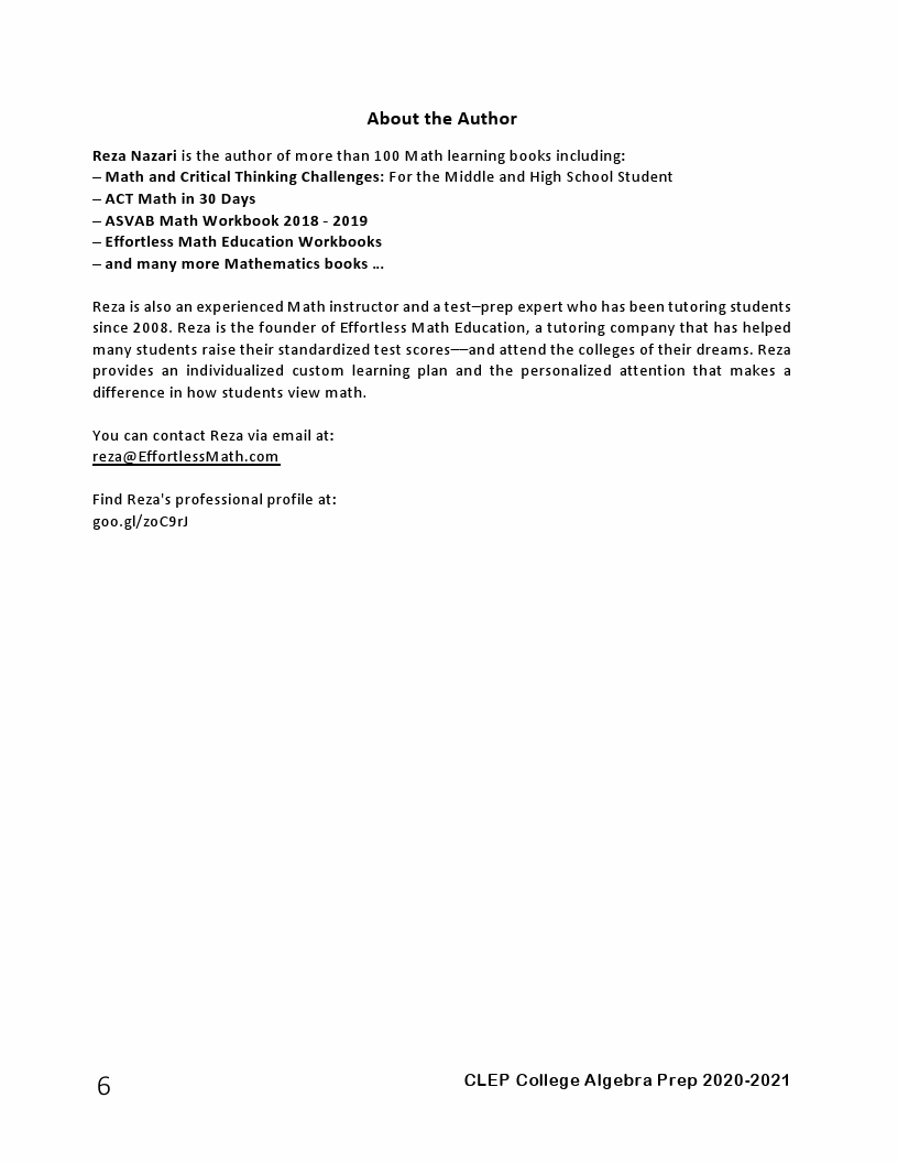 CLEP College Algebra Prep 2020-2021: The Most Comprehensive Review and ...